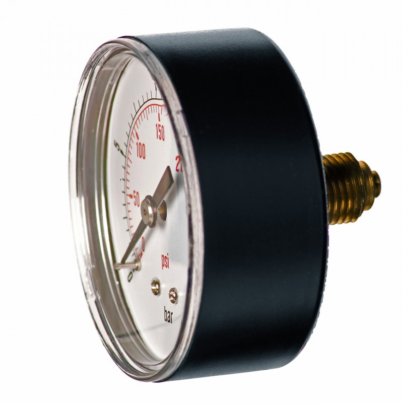 Manometr do powietrza 63mm 0-4 bar gwint 1/4" tylny 0-4 - Pneumatyka manometry - Euro-Spaw